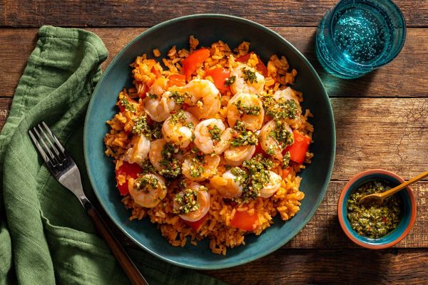 Mediterranean Garlic Shrimp with Spanish Rice | Sunbasket