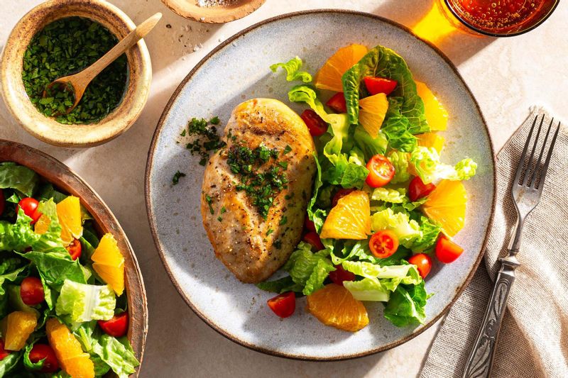 Chicken and Zhug with Citrus-Romaine Salad | Sunbasket