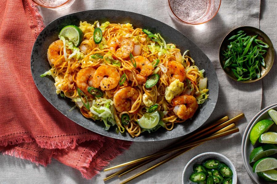 Pork Mee Goreng With Fresh Ramen, Cabbage, and Scrambled Eggs | Sunbasket