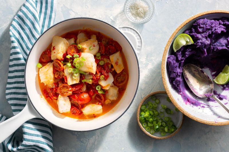 Brazilian Fish Moqueca over Sweet Potato Mash | Sunbasket