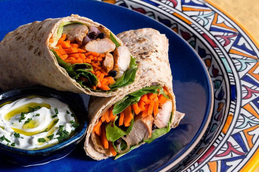 Musakhan chicken wraps with pickled carrots and yogurt sauce | Sun Basket